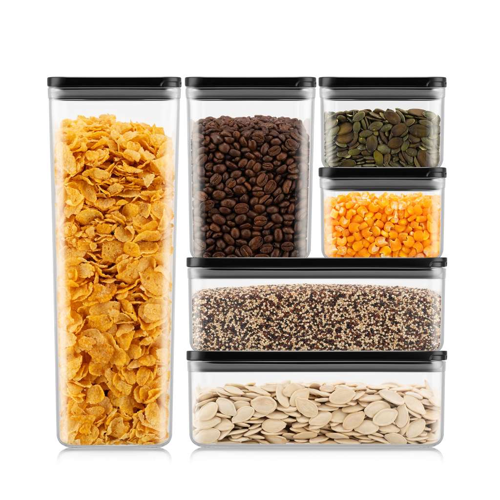 Bodum Set of 6 Storage Jars with Black Lids CANTEEN - BPA-Free ...