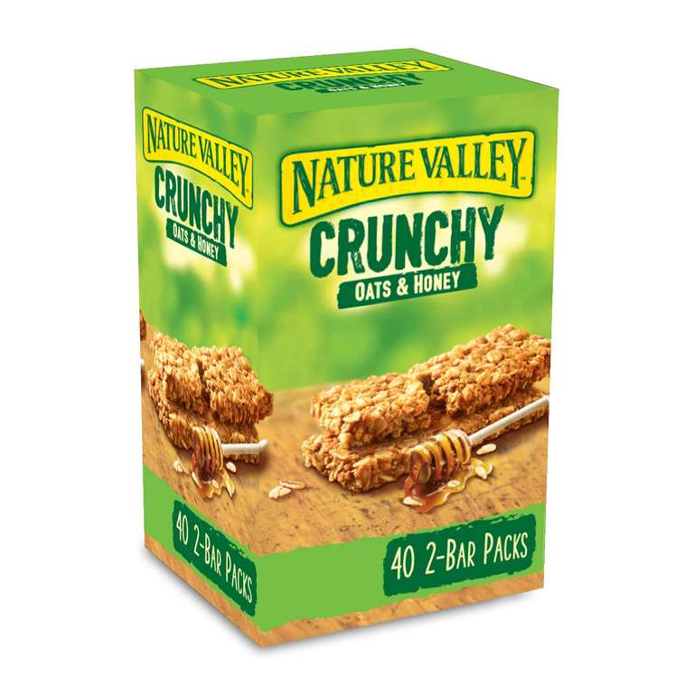 Nature Valley Crunchy Granola Bars Oats 'n' Honey 40 Pack 2 Bars Per ...
