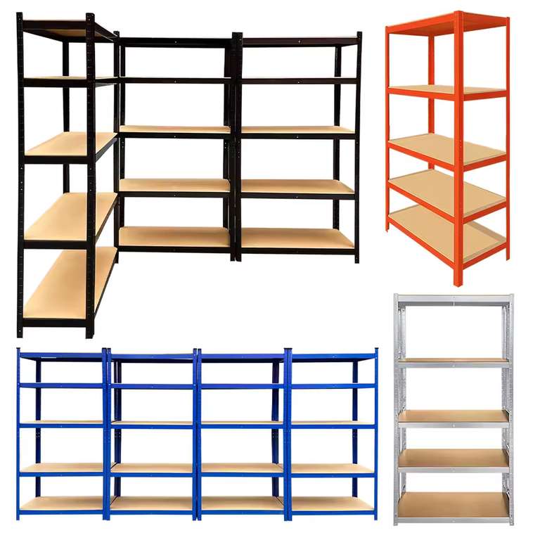 5 Tier Heavy Duty Galvanised Adjustable Shelf Racking Unit Storage Rack ...