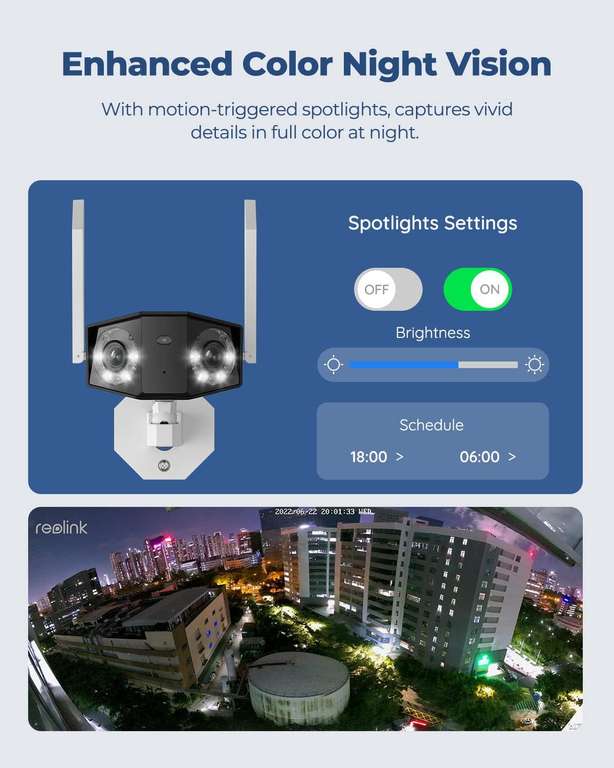 Reolink Duo 2 4K Security Camera – 180° View, Dual-Band WiFi, No ...
