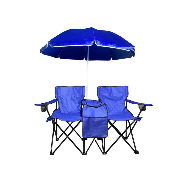 Double Folding Beach Chairs & Parasol Set – £24.99 at The Range ...