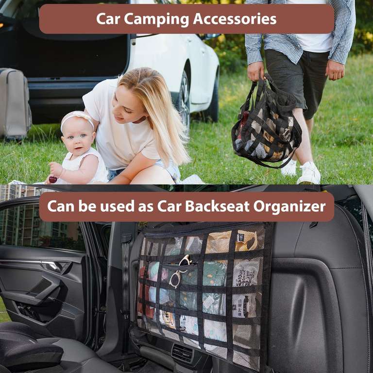 Car Ceiling Cargo Net Pocket 31.5x21.6 – Strengthened, Double-Layer, 4 ...