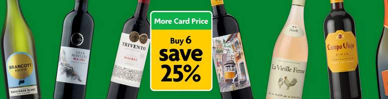 Save 25% on 6 Wines Selection at Morrisons, Prices from £5.50 | hotukdeals