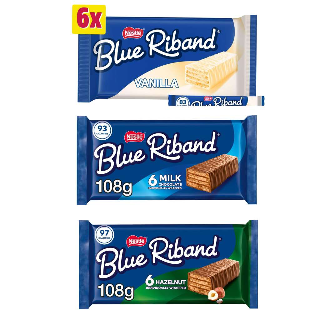 Blue Riband Chocolate Wafer Bars 6 Pack at Sainsbury's - Vanilla White ...