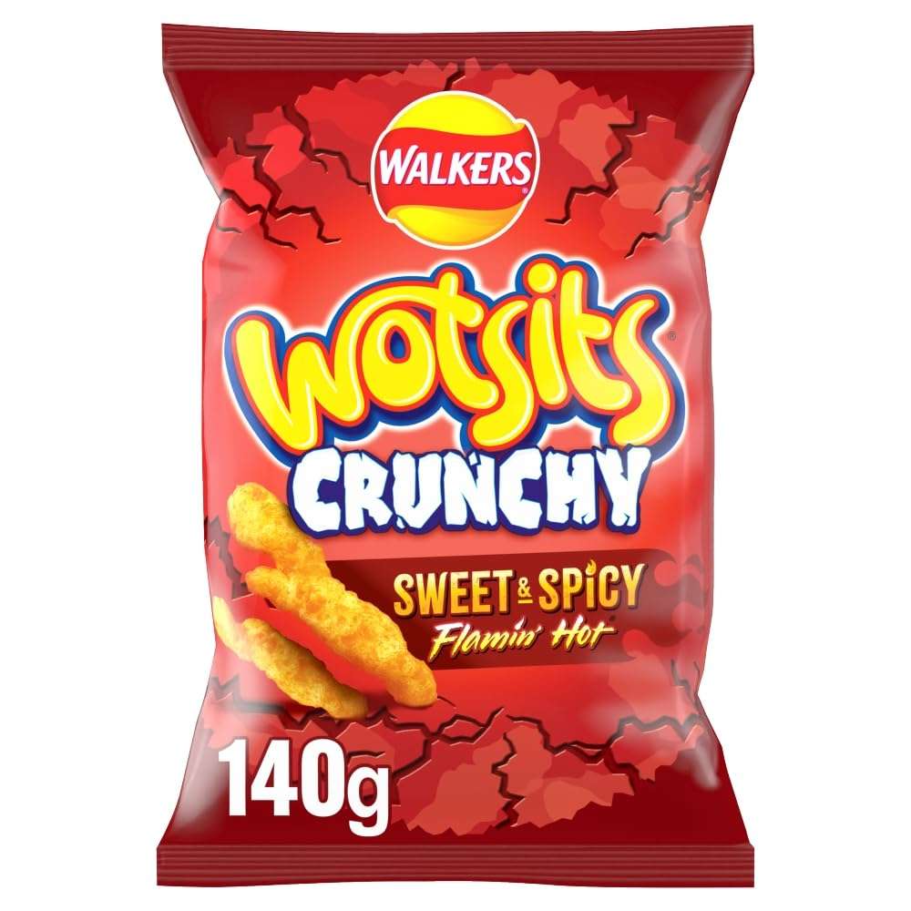 Walkers Wotsits Crunchy Sweet & Spicy Sharing Snacks Crisps 140g (S&S £ ...