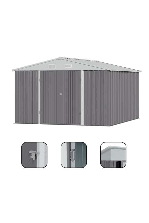 Living and Home 10x12ft Outdoor Metal Shed – Free Delivery at Debenhams ...