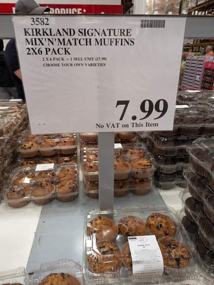 Kirkland Signature Mix & Match Muffins 2x6 Pack for £7.99 at Costco ...