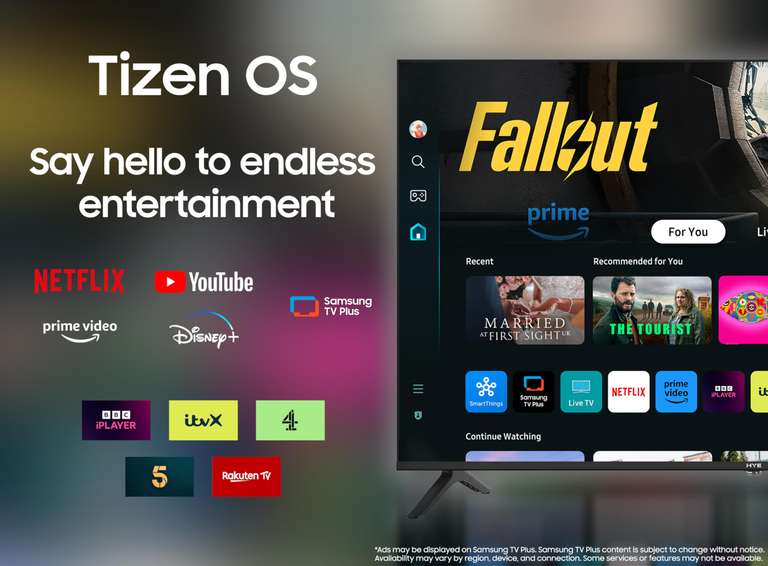 HYE Smart TV, 43" Screen Size, 4K Resolution, LED Technology, Apple ...