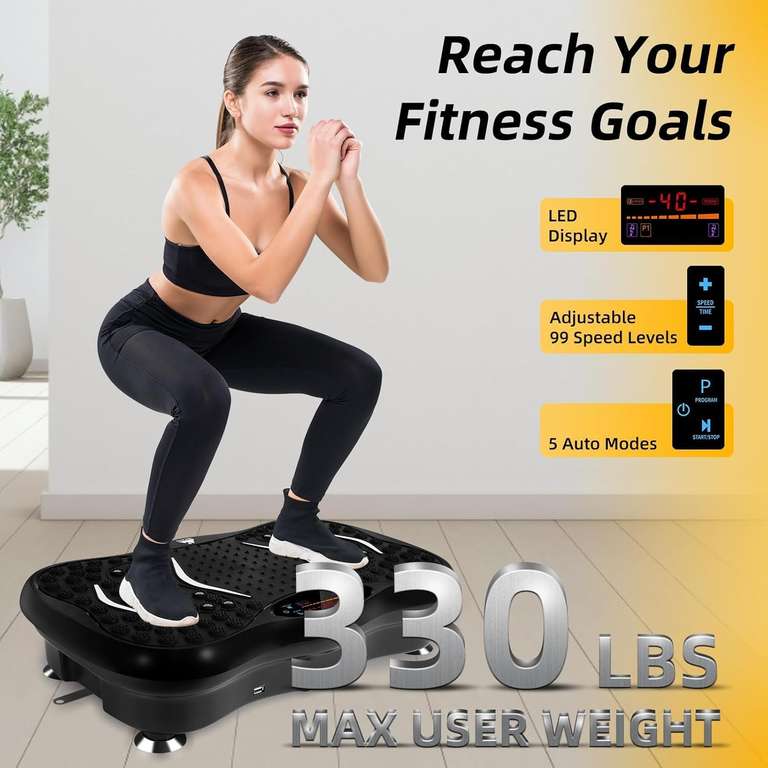 EVOLAND Vibration Plate Exercise Machine, Vibration Fitness Trainer ...