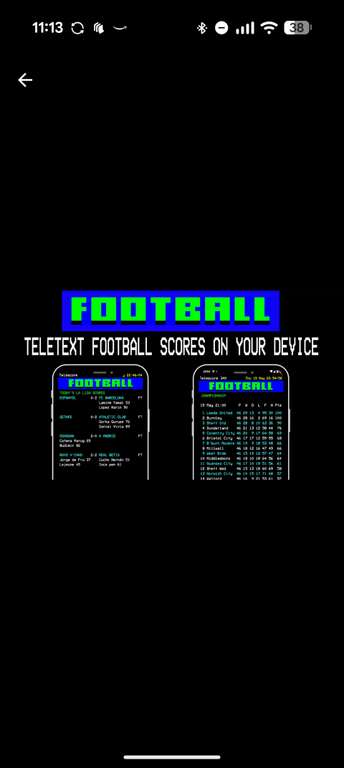 Telescore Teletext Football Scores - Retro Fun at Google Play | hotukdeals