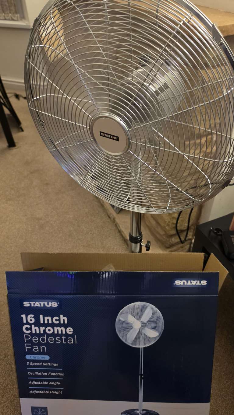 Status 16 Inch Chrome Pedestal Fan – £39.99 at Tesco Birmingham Swan ...