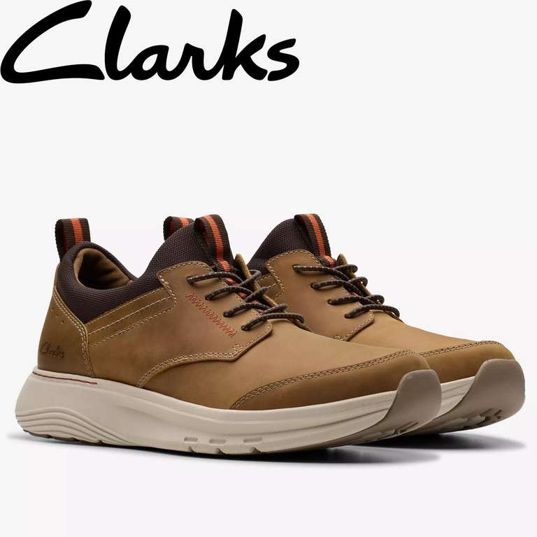 Clarks Motion Trek EZ Dark Tan Leather Shoes (Size: 7-11) £20.70 at ...