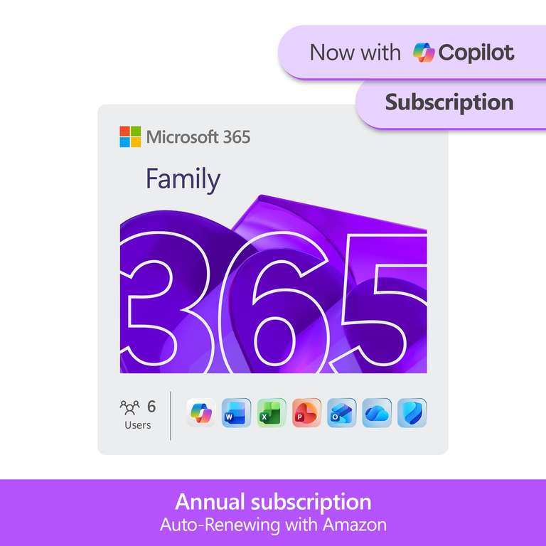 Microsoft 365 Family | 12 Months Annual auto-renewing Amazon ...