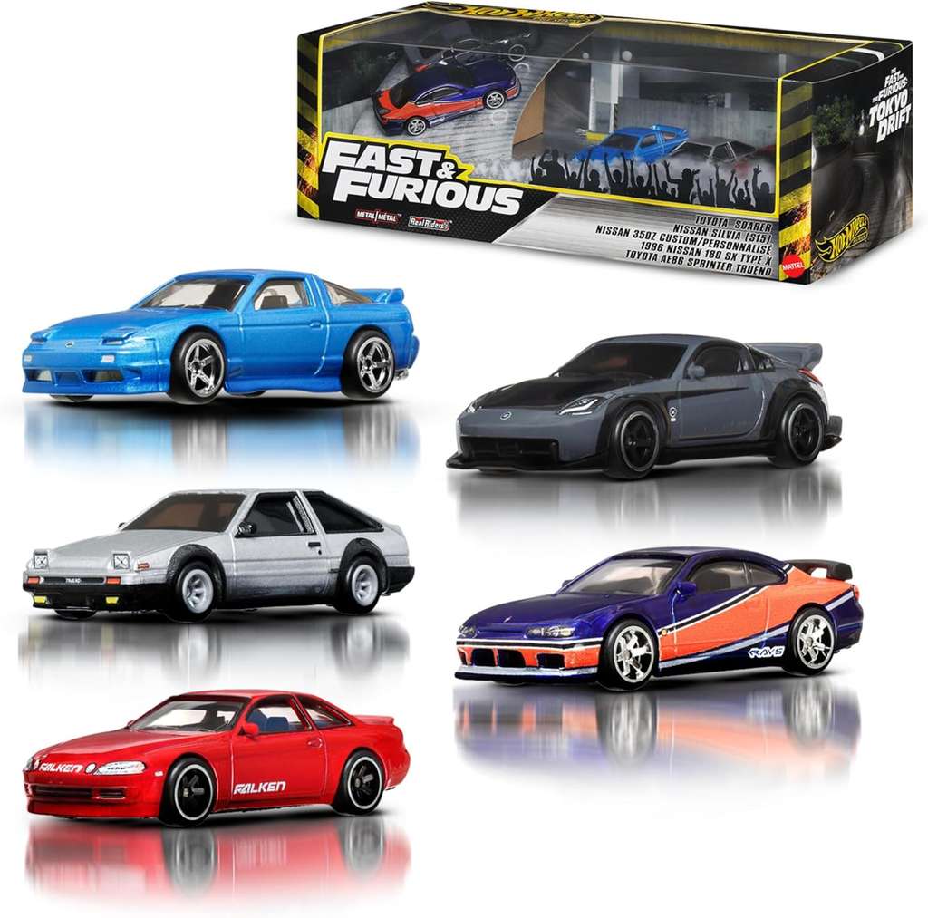 Hot Wheels Toy Cars, Premium Fast & Furious Tokyo Drift Bundle / Set of ...