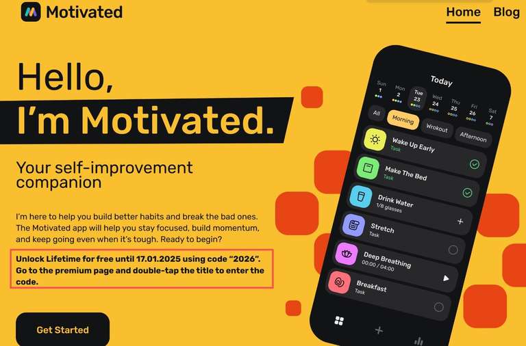 Motivated Habit Tracker - Free Lifetime Access - Android & iOS App - £0 ...