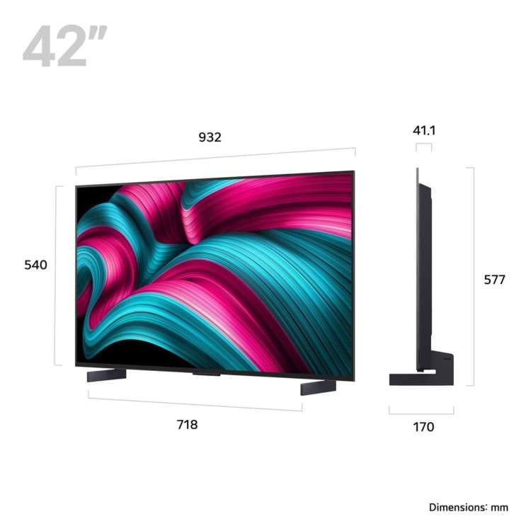 LG OLED42C55LA 42-Inch 4K OLED evo AI C5 Smart TV £674.10 at Appliances ...