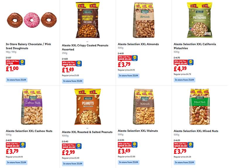 Nuts & Mixes 500g from Lidl at £3.49–£4.39, Lidl Plus - 500g packs ...