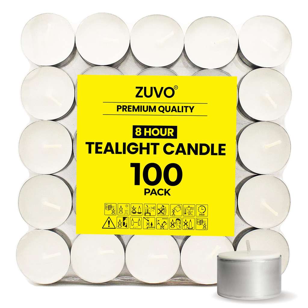 Zuvo Tea Light Candles 100 Pack - 8 Hour Burn Time, £9.88 at Amazon ...