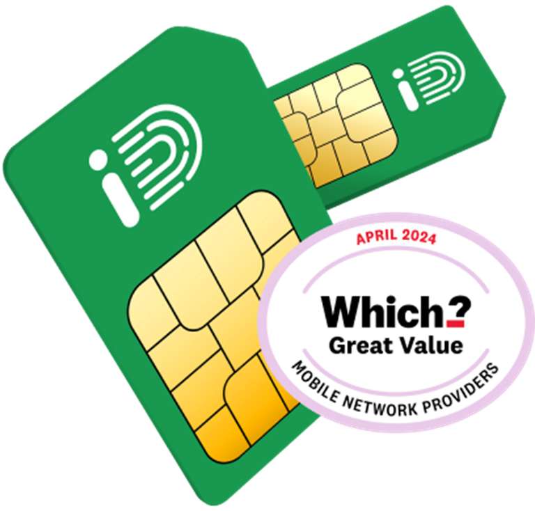 iD Mobile SIM Only 50GB Data, EU Roaming, 12m £8pm at Topcashback