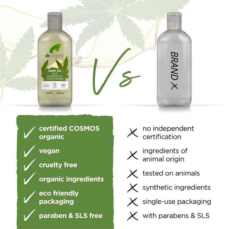 Dr Organic Hemp Oil 2 in 1 Shampoo & Conditioner 265ml £3.60 at Amazon ...