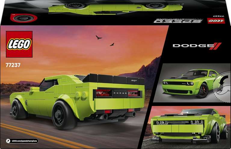 LEGO Speed Champions 77237 Dodge Challenger SRT Hellcat Sports Car Set ...