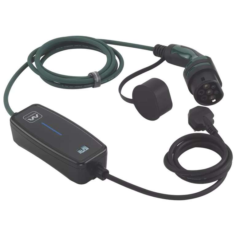Masterplug 10A 2.4kW Mode 2 Type 2 Plug Portable EV Charger 5m (385XV ...