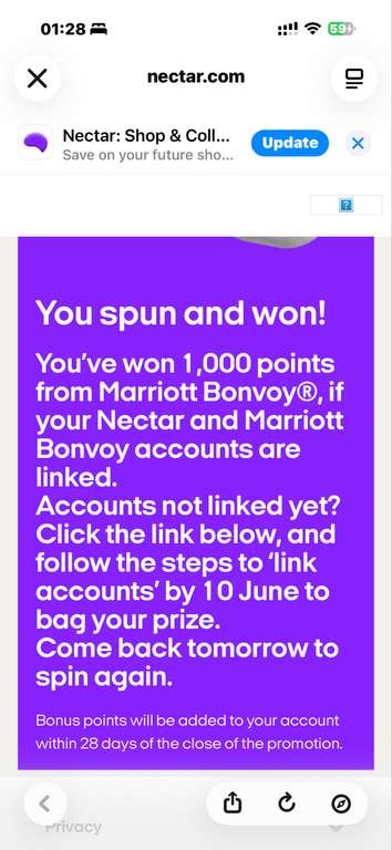Nectar Spin to Win Back: Win up to 1000 Points at Nectar - CTA Offer at ...