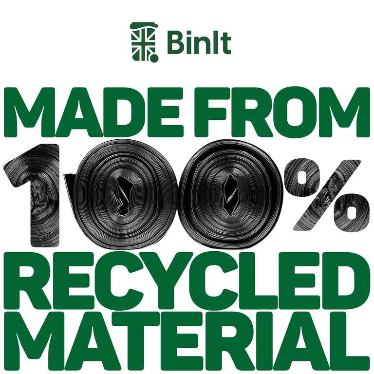 BIN IT 40 Everyday 70L Strong & Secure, Refuse Sacks, Bin Bags, Bin ...