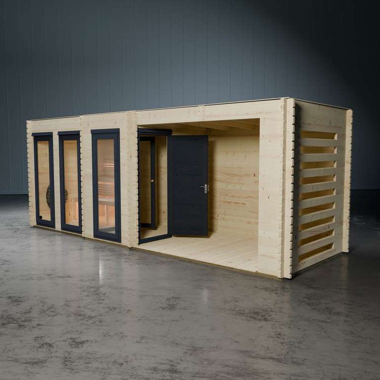 Novi Outdoor Sauna With Changing Room and Large Veranda - 5499.99 ...