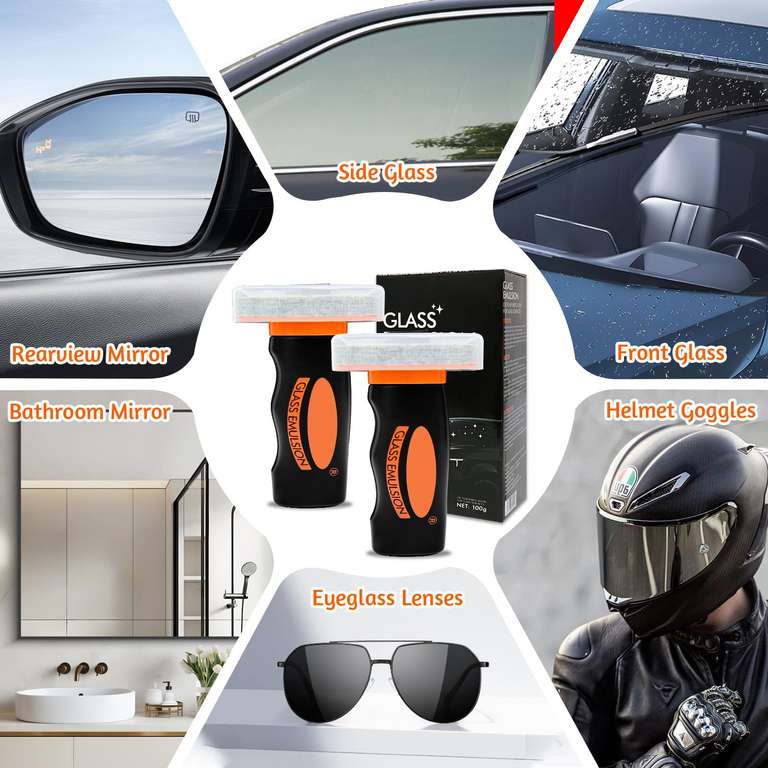 2PCS Glass Guard Emulsion Cleaner for Auto – Oil Film Brush at Amazon