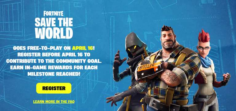 Fortnite Save The World: Free to Play + Free Skin Bundle at Epic Games