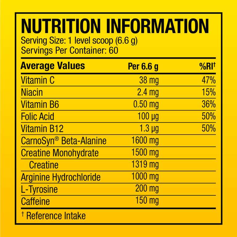 C4 Original Beta Alanine Sports Nutrition Bulk Pre Workout Powder 60 ...