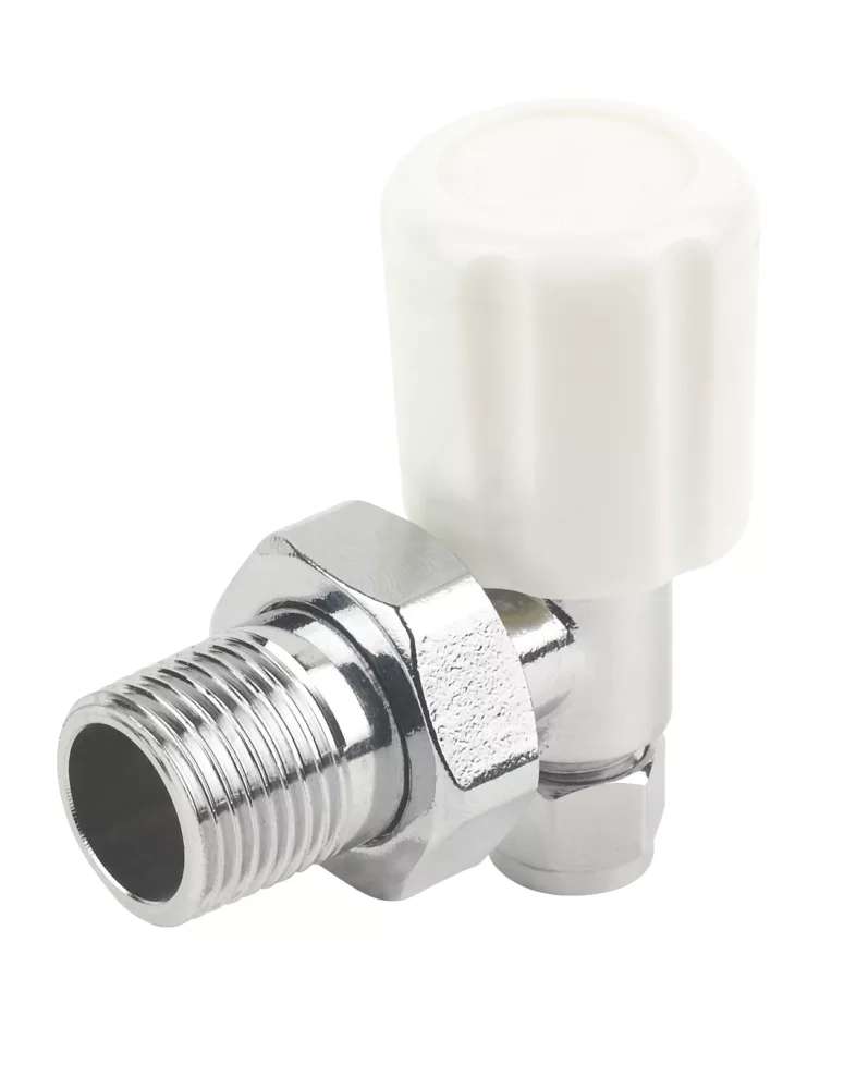 8mm x 1/2 Angled Manual Radiator Valve - Chrome Finish at Screwfix for ...