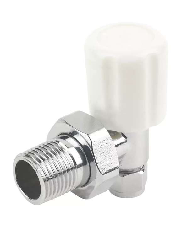 8mm x 1/2 Angled Manual Radiator Valve - Chrome Finish at Screwfix for ...