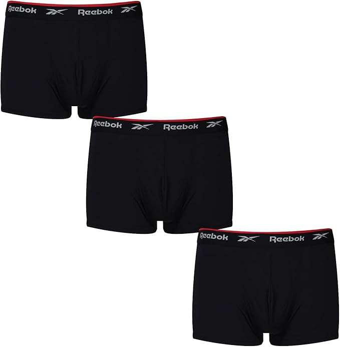 Reebok Redgrave Boxers for Men | Pack of 3 Mens (Size M) Black (Prime ...