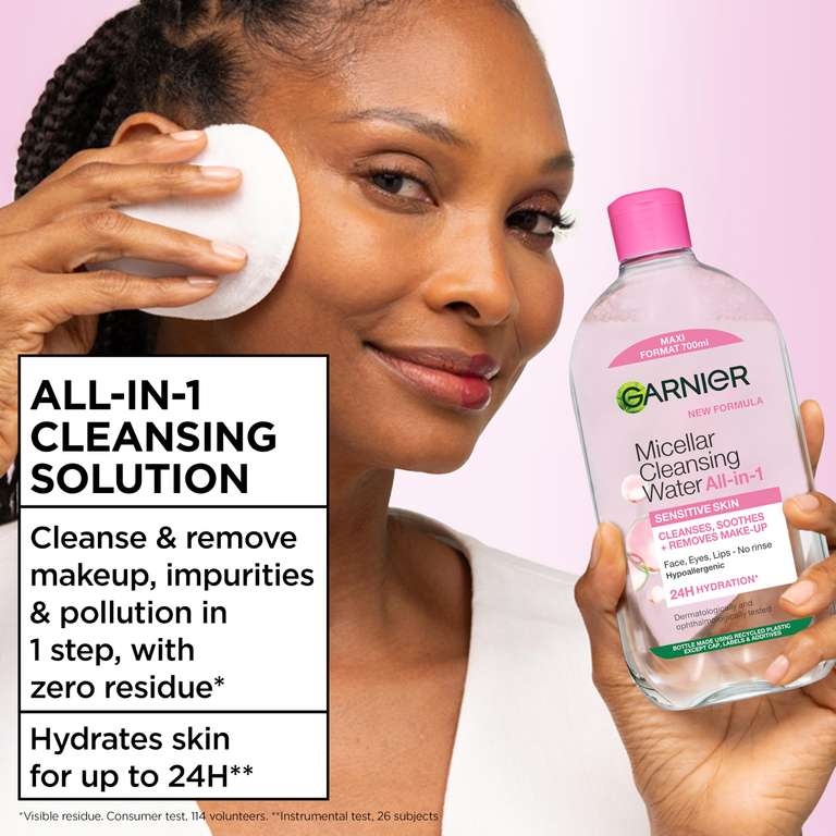 Garnier Micellar Cleansing Water 700ml, Gentle face cleanser & Make up ...