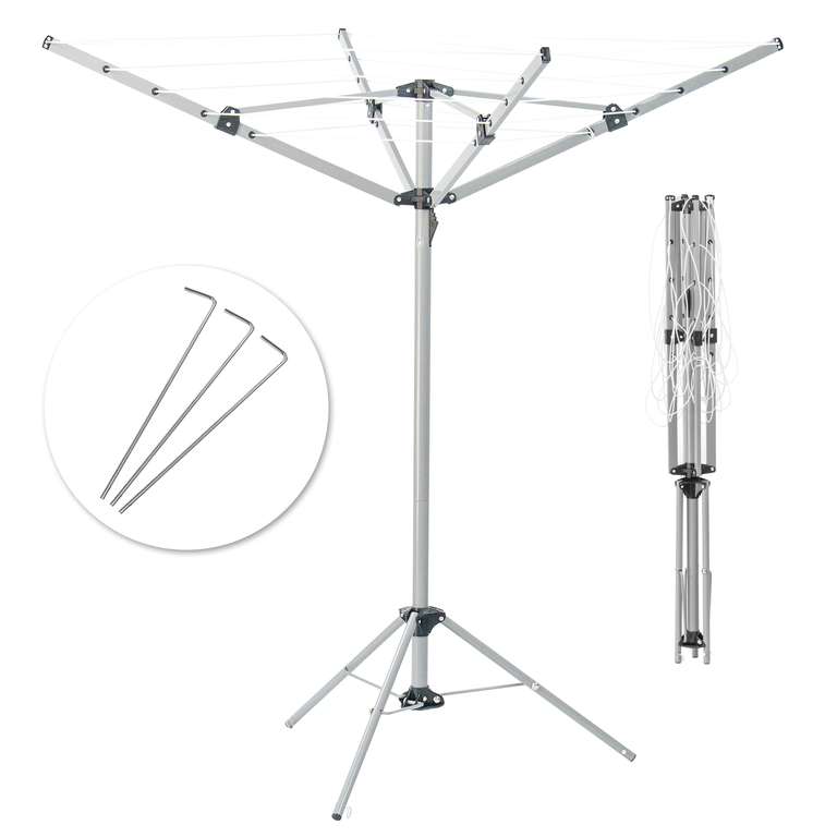 KCT 4 Arm Portable Rotary Airer - 16m Drying Area - £18.95 at Amazon ...