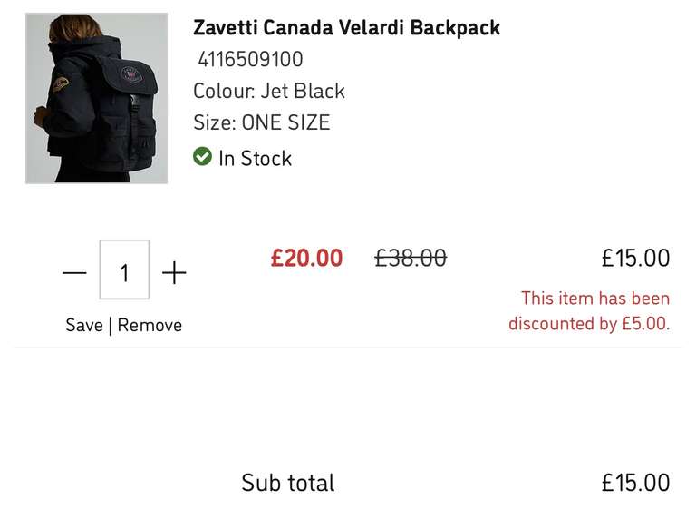 Velardi Backpack £20 - Extra 25% Off Code at Zavetti | hotukdeals