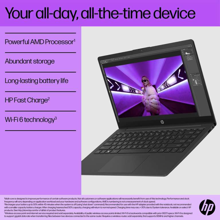 HP 14” Laptop 14-em0000sa | 4GB RAM | 128GB SSD | AMD Radeon 610M ...