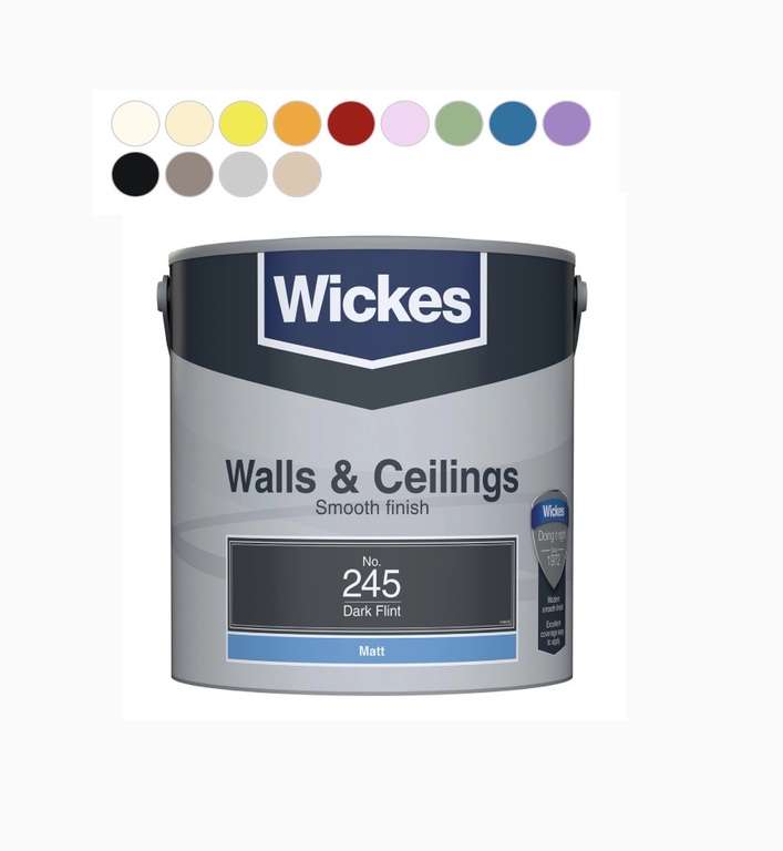 Wickes Vinyl Silk / Matt Emulsion Paint 2.5L – 10.00 at Wickes