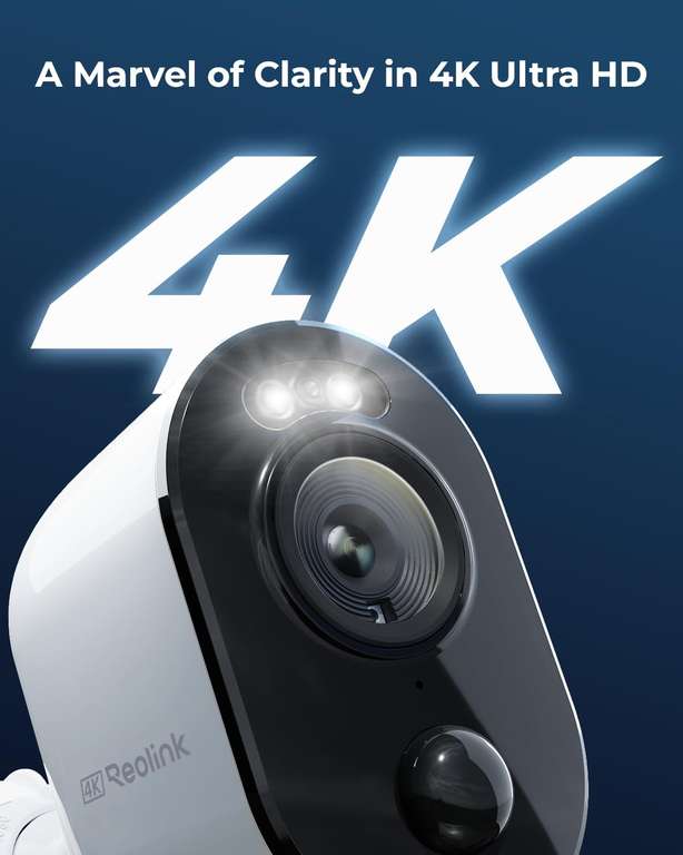 Reolink 4K Solar Security Camera Outdoor Wireless Argus 3 Ultra £79.99 ...