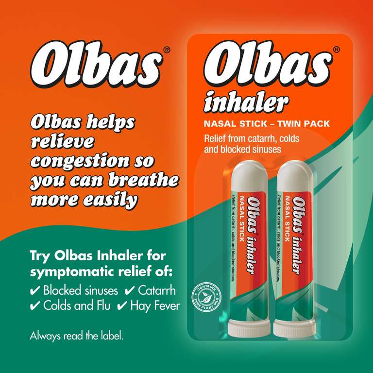 Olbas Nasal Inhaler pack of 2 - Nasal stick - With voucher | Hotukdeals