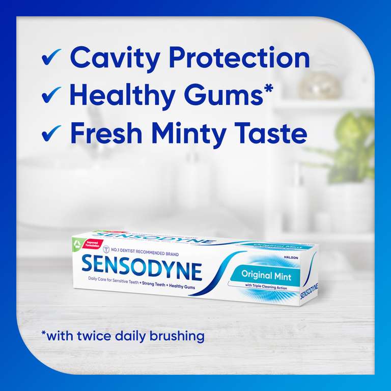 Sensodyne Daily Care Original Mint Toothpaste 75ml £1.80 at Amazon ...