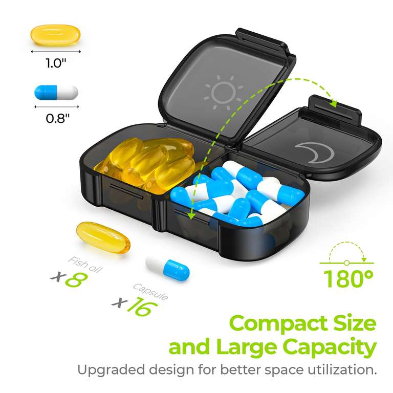 AUVON Pill Box Organiser XL Weekly Pill Box 7 Day 2 Times a Day with ...