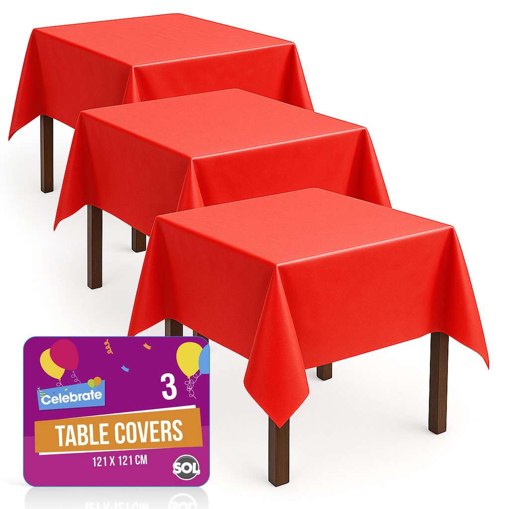 SOL Red Disposable Table Cloths 121x121cm - £2.79 at Amazon | hotukdeals