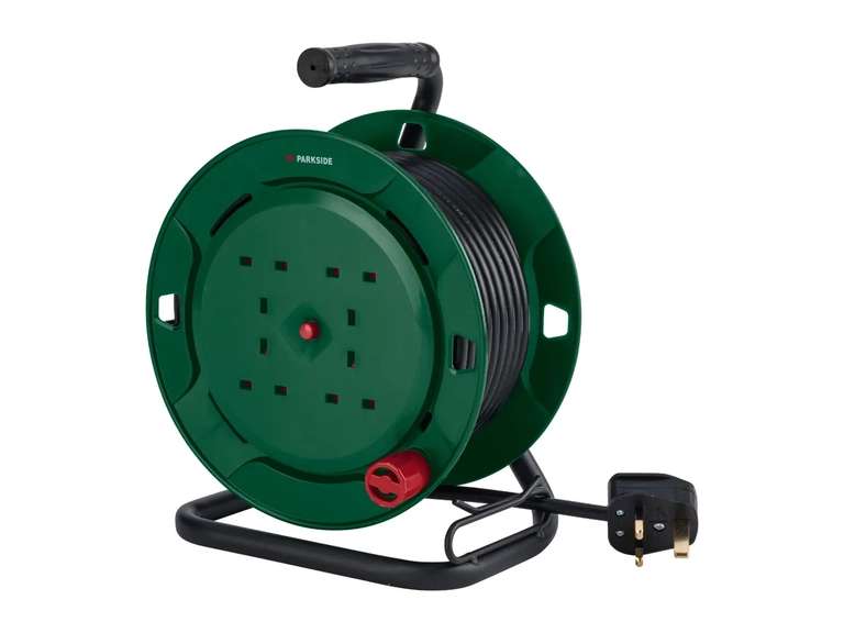 Parkside 10m 4 Socket Cable Reel - £14.99 with Thermal Protection at ...