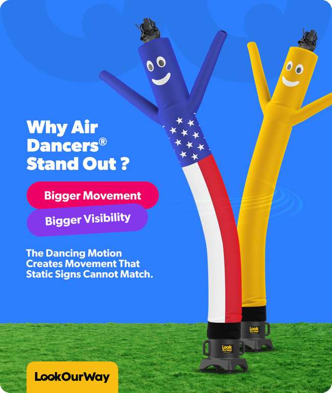 LookOurWay Air Dancers Inflatable Tube Man Attachment, 10-Feet £24.01 ...