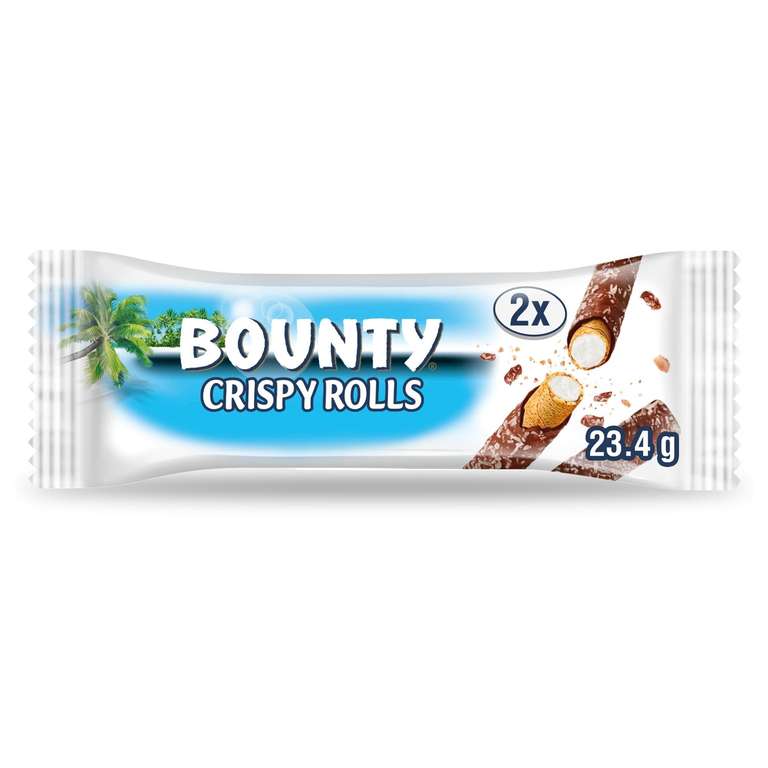 Bounty Crispy Rolls Milk Chocolate Coconut Biscuit Snack Bar 5 x 23.4g ...