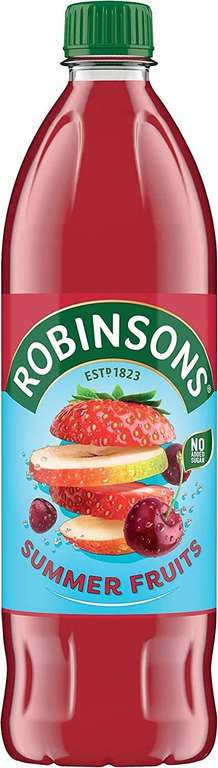 4 x Robinsons Summer Fruits Squash 1L – £3.50 at Amazon | hotukdeals