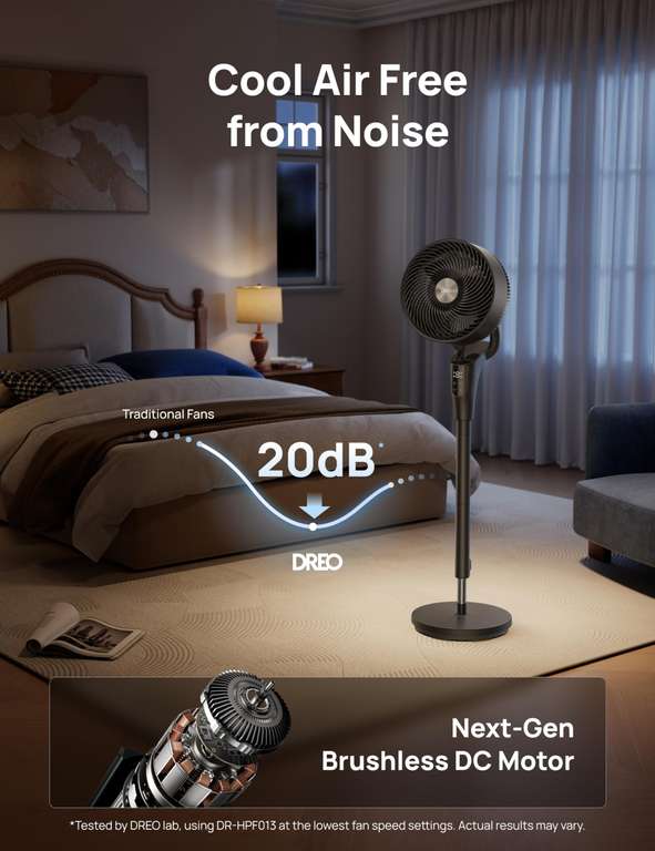 Dreo 20 dB Silent Standing Fan 42 – £67.99 at Amazon | hotukdeals